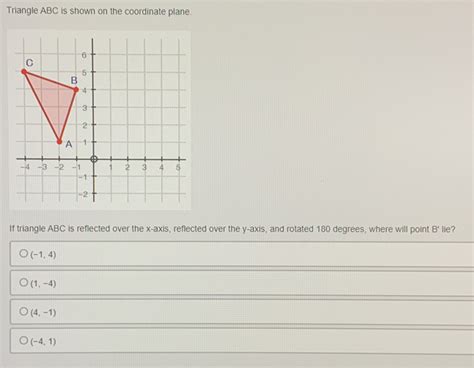 solved triangle abc is shown on the coordinate plane if triangle abc