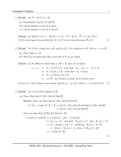 4 Questions With Solution Of Advanced Calculus 1 Assignment 6 Mthsc