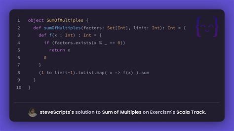 Stevescriptss Solution For Sum Of Multiples In Scala On Exercism