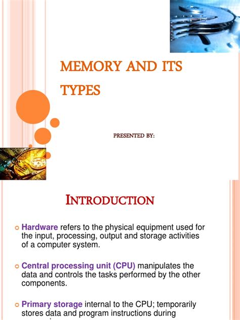 memory and its types pdf random access memory read only memory