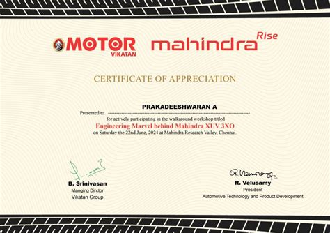 Prakadeeshwaran A On Linkedin Excited To Share My Recent Experience At The Mahindra Research