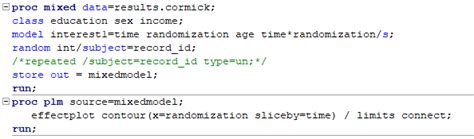 Trying To Recreate Linear Mixed Models And Corresponding Graphs In Sas Sas Support Communities