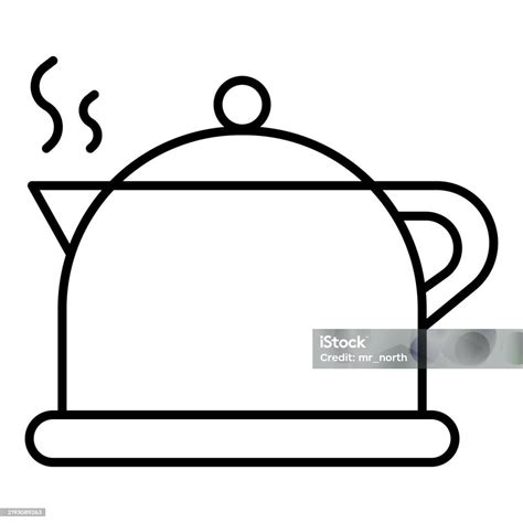 얇은 선 스타일의 주전자 아이콘 벡터 일러스트 레이 션 그래픽 디자인 개념 기호에 대한 스톡 벡터 아트 및 기타 이미지 개념 기호 고립 색상 디자인 Istock