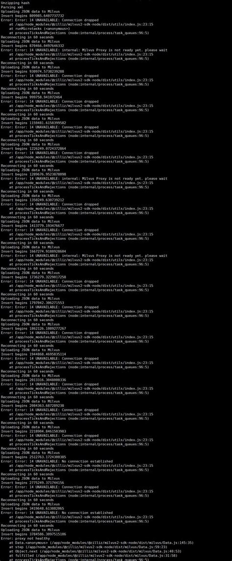 Bug Milvus Standalone Not Robust At Batch Insert Operation · Issue