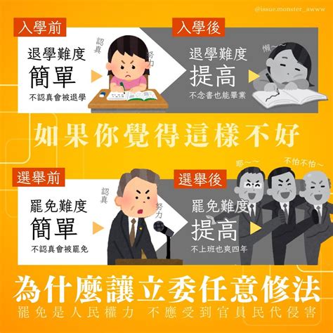 【罷免是人民權力，不應任意侵害】 能躺著為什麼要坐著 能坐著為什麼要站著 我們有太多民選官員與民意代表 自己不認真工作，卻怕人民罷免 於是試圖