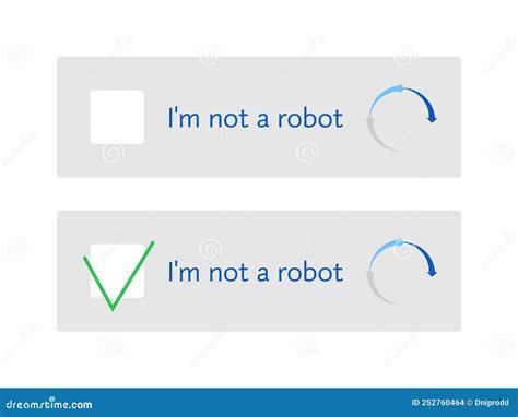 Template For Entering Captcha I`m Not A Robot Stock Vector Illustration Of Check Robots