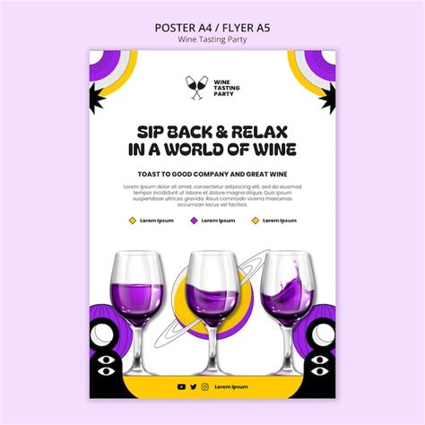 와인 맛보기 파티 포스터 템플릿 무료 Psd 파일
