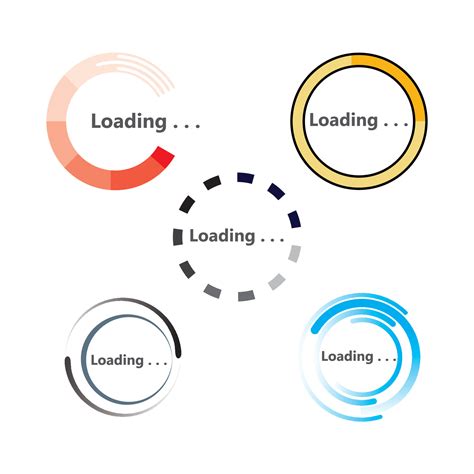 Striped Loading Circle Flat Style Icon Design Progress Upload Interface Vector Art At