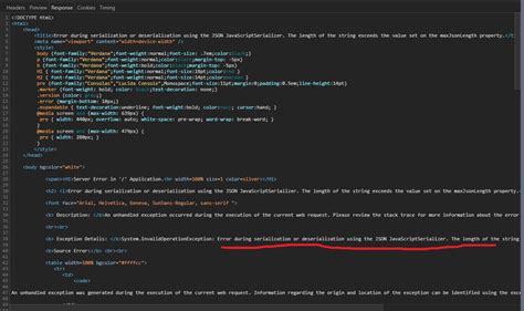 Ajax Json Javascriptserializer Maxjsonlength Exception But Very