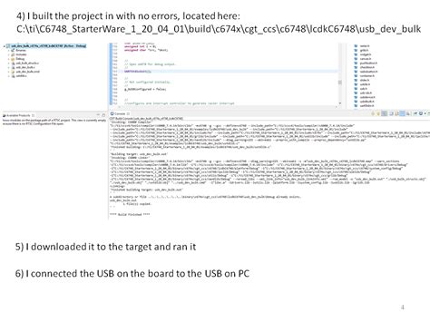 Usb Bulk Device Application Not Working On Tmdxlcdk138 Processors Forum Processors Ti E2e