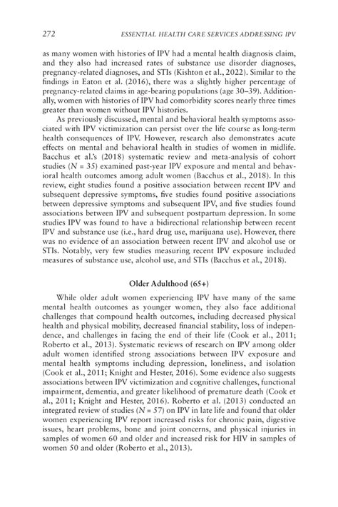 Appendix B Health Effects Of IPV On Individuals Experiencing IPV Across The Lifespan