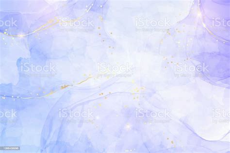 황금 선이있는 보라색 라벤더 액체 수채화 대리석 배경 파스텔 퍼리윙클 알코올 잉크 그리기 효과 웨딩 초대 메뉴 Rsvp에 대한