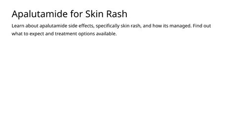 Apalutamide For Skin Rash Medsis Apalutamide For Skin Rash Medsis