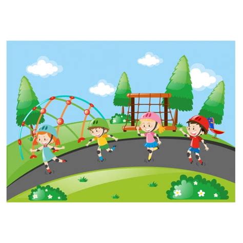 아이들은 공원에서 재미 Eps Uidownload