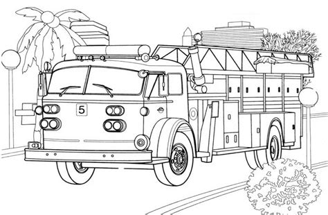 Раскраски Пожарная машина распечатать бесплатно