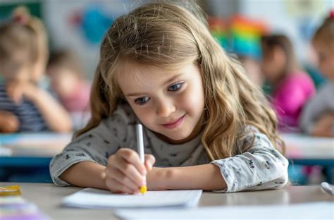 Premium Photo Girl Taking Test In School