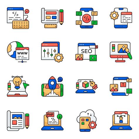 Set Of Graphic Designing Flat Style Icons 65687109 Vector Art At Vecteezy