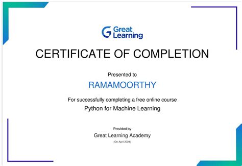 Ramamoorthy M On Linkedin Finaly Completed The Python For Machine Learning Course In Greate