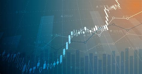 블루 컬러 배경에 주식 시장에서 업 트렌드 라인과 촛대 그래프와이드 스크린 추상 금융 차트 증권 시장과 거래소에 대한 스톡 벡터 아트 및 기타 이미지 증권 시장과 거래소