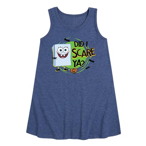 Spongebob Squarepants Did I Scare Ya Graphic Sleeveless Aline Dress