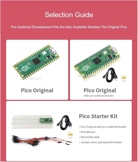 Ibest Raspberry Pi Pico Rp2040 Microcontroller Board With Pre Soldered Header Flexible Mini
