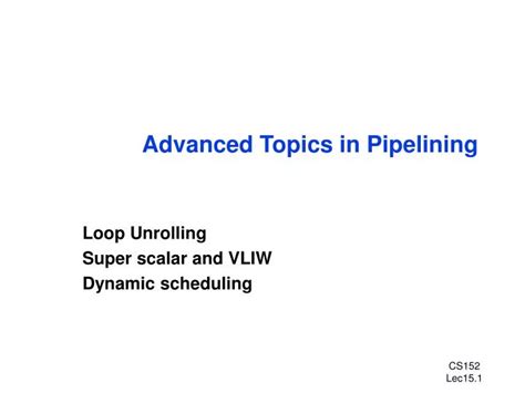 PPT Advanced Topics In Pipelining PowerPoint Presentation Free Download ID