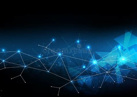 Background Abstract Polygon Data Technology Communication Vector Stock