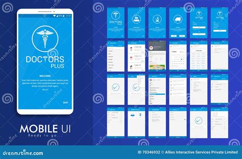 Ui Ux And Gui For Medical Mobile Apps Stock Illustration Illustration Of Material Login