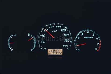 Pure Speedometer At Night With Speed Arrow At 60 Concept Of Speed Safety Speed Limit Stock