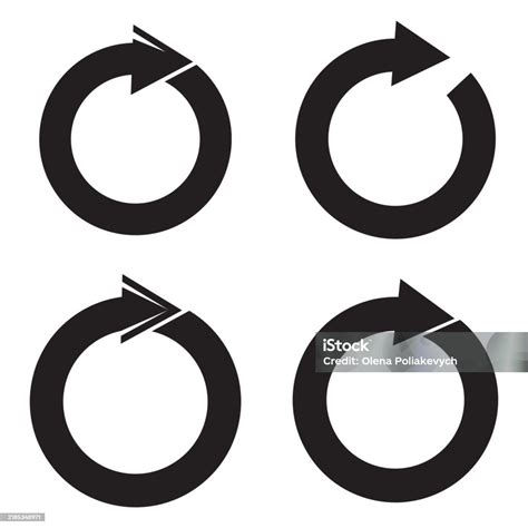 Arrow Cycle Icon Simple Circular Vector Clean Black Rotation Flow Graphic Symbol Stock