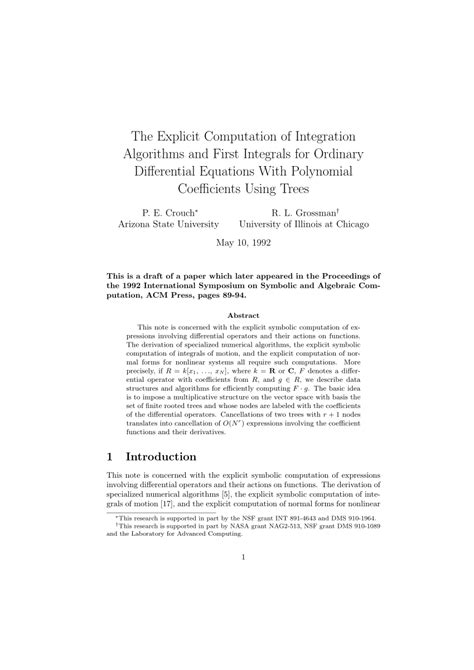 pdf the explicit computation of integration algorithms and first