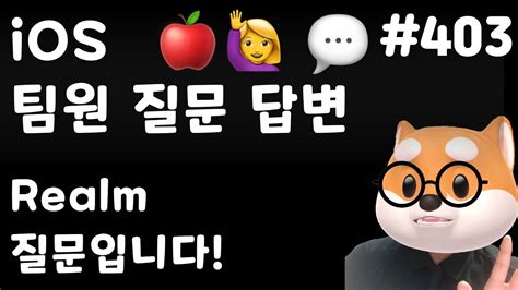 맴버쉽전용 🍎🙋‍♀️ Ios 팀원 질문 답변 Realm 관련 질문 240728 지영님 Youtube