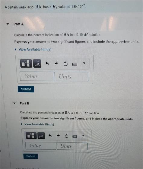 Solved Percent Ionization Can Be Used To Quantify The Extent Chegg Com