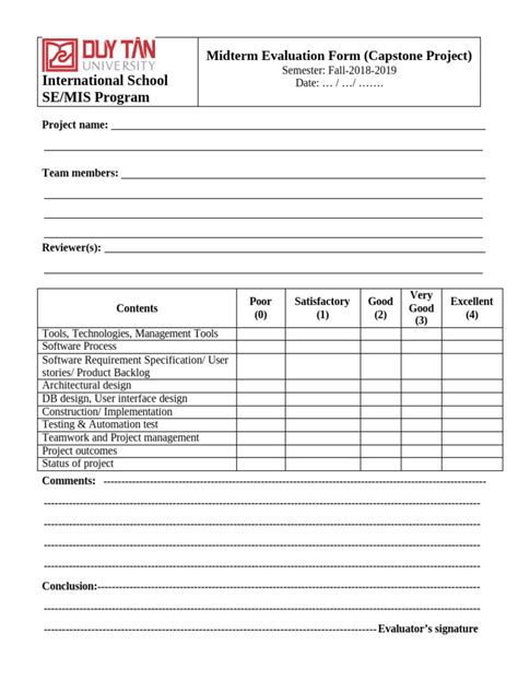 6midterm Evaluation Form Pdf Career And Growth