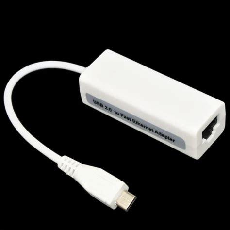 Fashional New Arrival High Quality White 5 Pin Micro USB To RJ45 LAN Ethernet Network Adapter