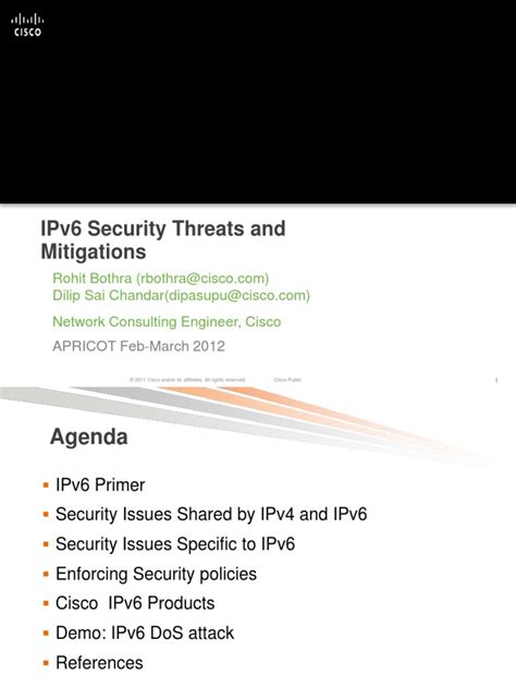 Ipv6 Security Threats Mitigations Apricot V4 Pdf I Pv6 Internet Standards