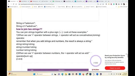 Corejava Datatypes String Concatination May 10 2023 Youtube