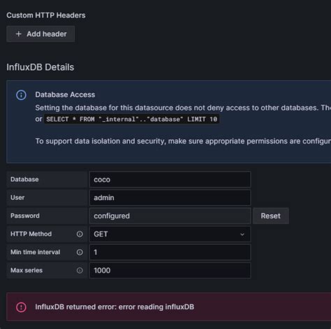 Grafana Doesnt Connect To Influxdb Influxdb Grafana Labs Community Forums