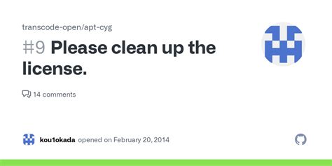 Please Clean Up The License · Issue 9 · Transcode Openapt Cyg · Github