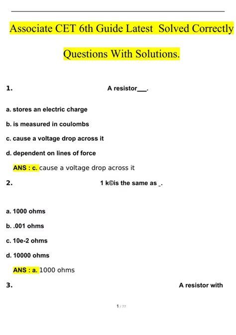 Associate Cet 6th Guide Questions With 100 Correct Answers 2024