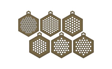 32 Hexagonal Pattern Pendants With A Variation Of Meshs 3d Model 3d 32 Hexagonal Pattern Pendants With A Variation Of Meshs 3d Model 3d