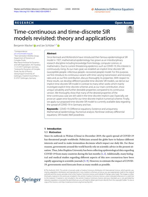 Pdf Time Continuous And Time Discrete Sir Models Revisited Theory