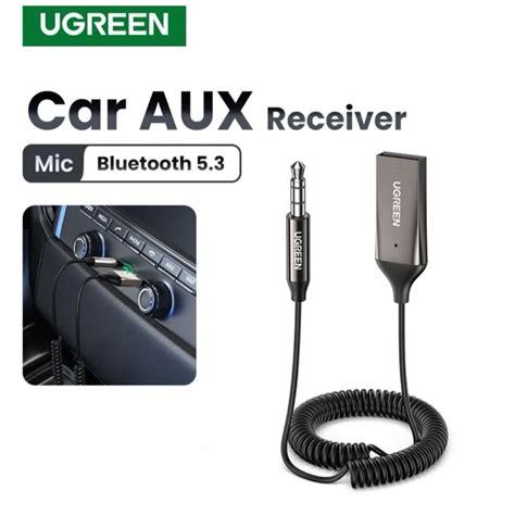 ตัวรับสัญญาณบลูทูธ Ugreen Bluetooth Receiver รุ่นใหม่ Bt5 3 เชื่อมต่อเครื่องสียงรถยนต์ Shopee