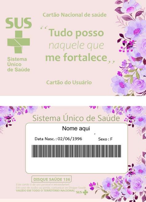 Cartao Sus Personalizado Para Imprimir