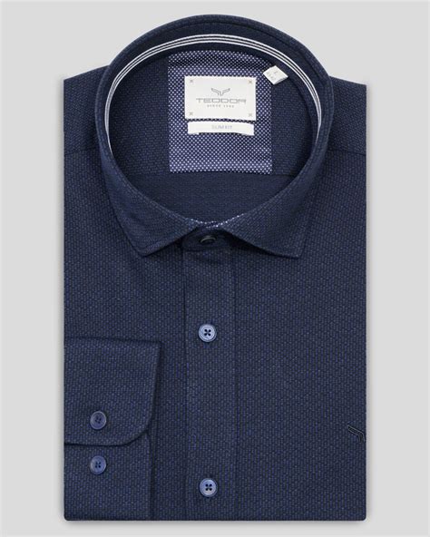 【ИНДИГОВО СИНЯ РИЗА С КОНТРАСТЕН ДЕСЕН ВТАЛЕН СИЛУЕТ】Цена • • 240235045017 2 — Teodor