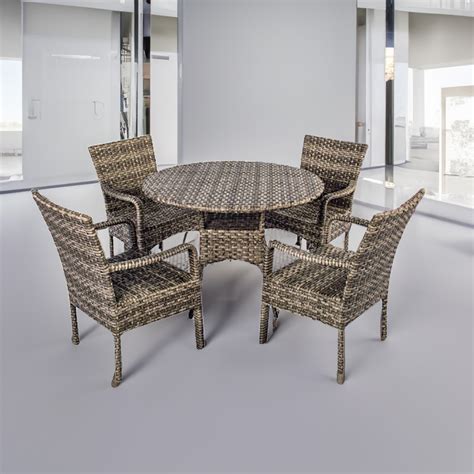 میز و صندلی نارسیس مخصوص فضای باز مدرن 4 نفره میز گرد مبلمان فضای