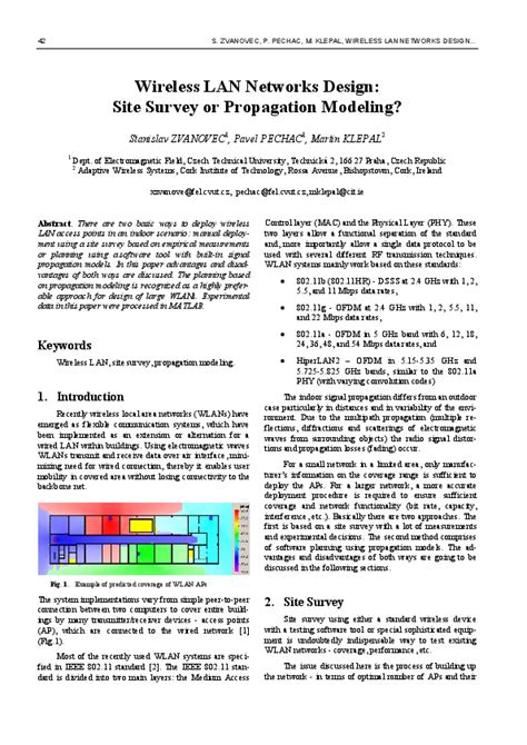 Pdf Wireless Lan Networks Design Site Survey Or Propagation Modeling