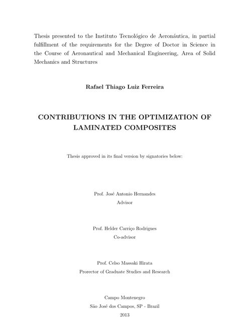 Pdf Contributions In The Optimization Of Laminated Composites