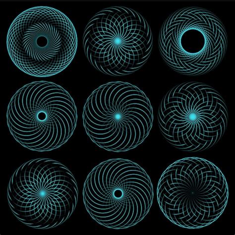Premium Vector Pattern Of Round Design Elements Spirograph