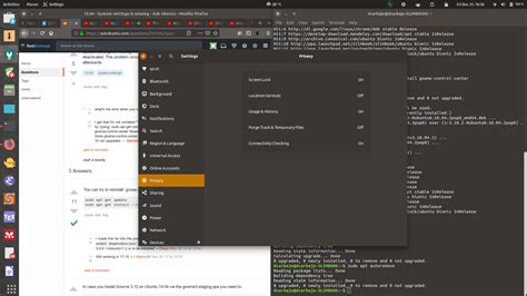 Ubuntu 1804 Missing Problem Reporting Option In Privacy Settings